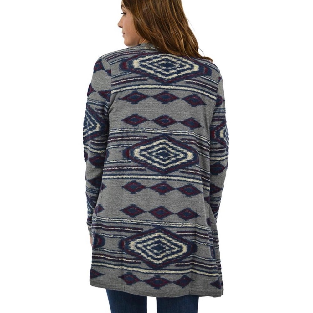 Vintage Lucky Brand Aztec Tribal Wrap Cardigan Sweater - Gem